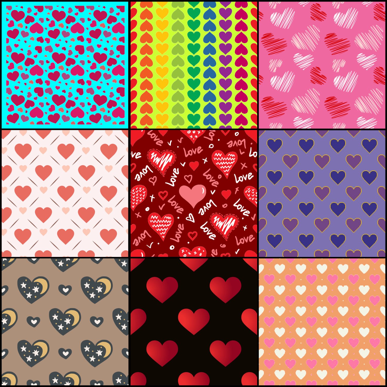 Solve Heart patterns 13 jigsaw puzzle online with 144 pieces