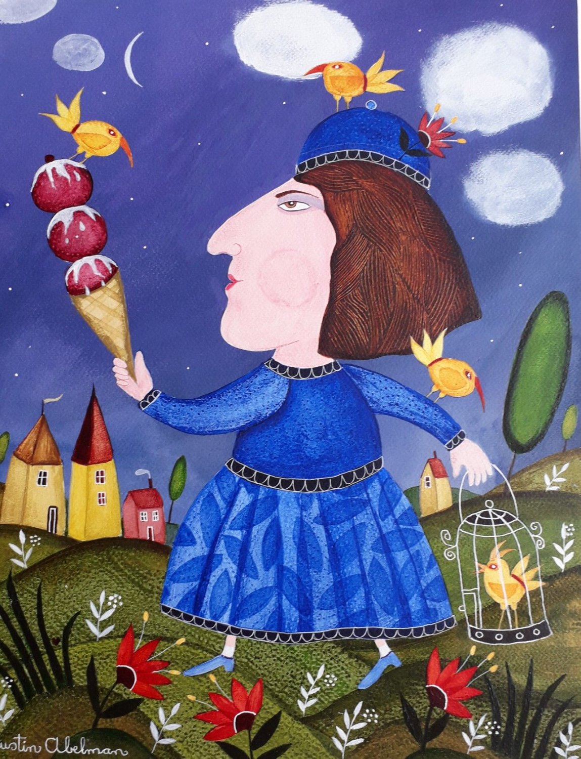 Solve Justin Abelman Naive Artwork - 'Day off from Housework!' jigsaw ...
