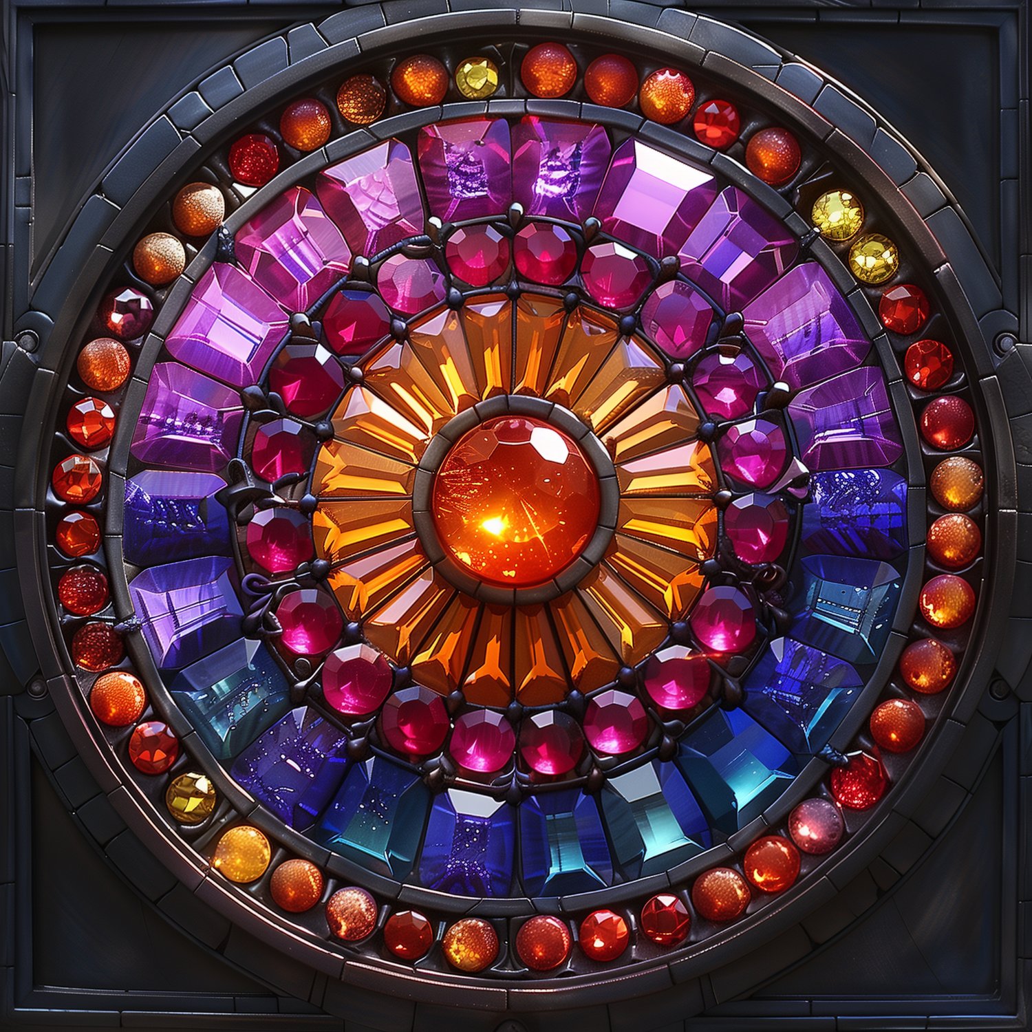 Solve Round gems jigsaw puzzle online with 342 pieces