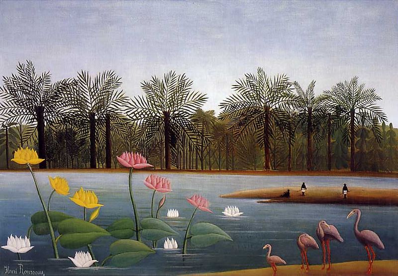 Jigsaw Puzzle | 176 pieces | The Flamingoes by Henri Rousseau | Jigidi