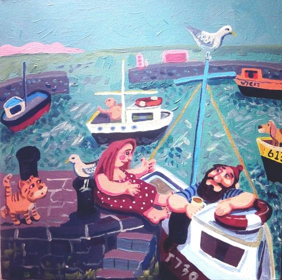 Jigsaw Puzzle | 49 pieces | Brett Hudson Artwork - 'Harbour Love' | Jigidi