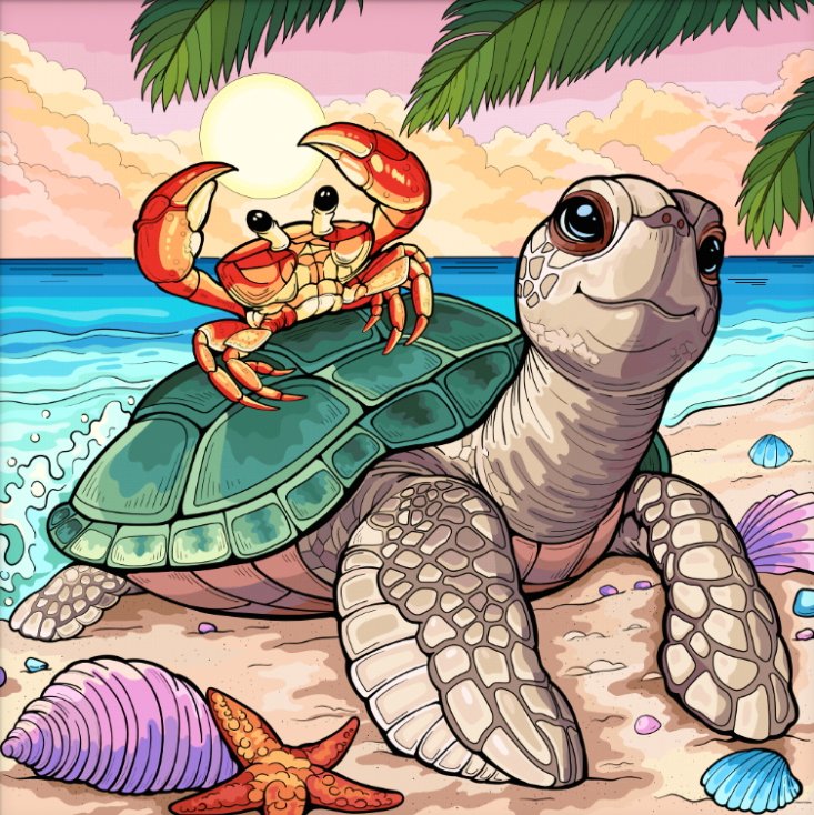 Solve Turtle and Friend jigsaw puzzle online with 144 pieces