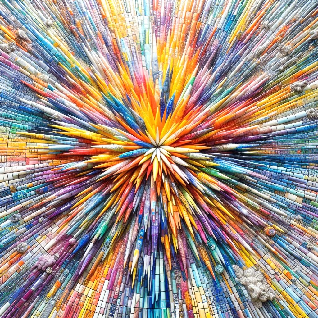 Solve Exploding Crayons jigsaw puzzle online with 81 pieces