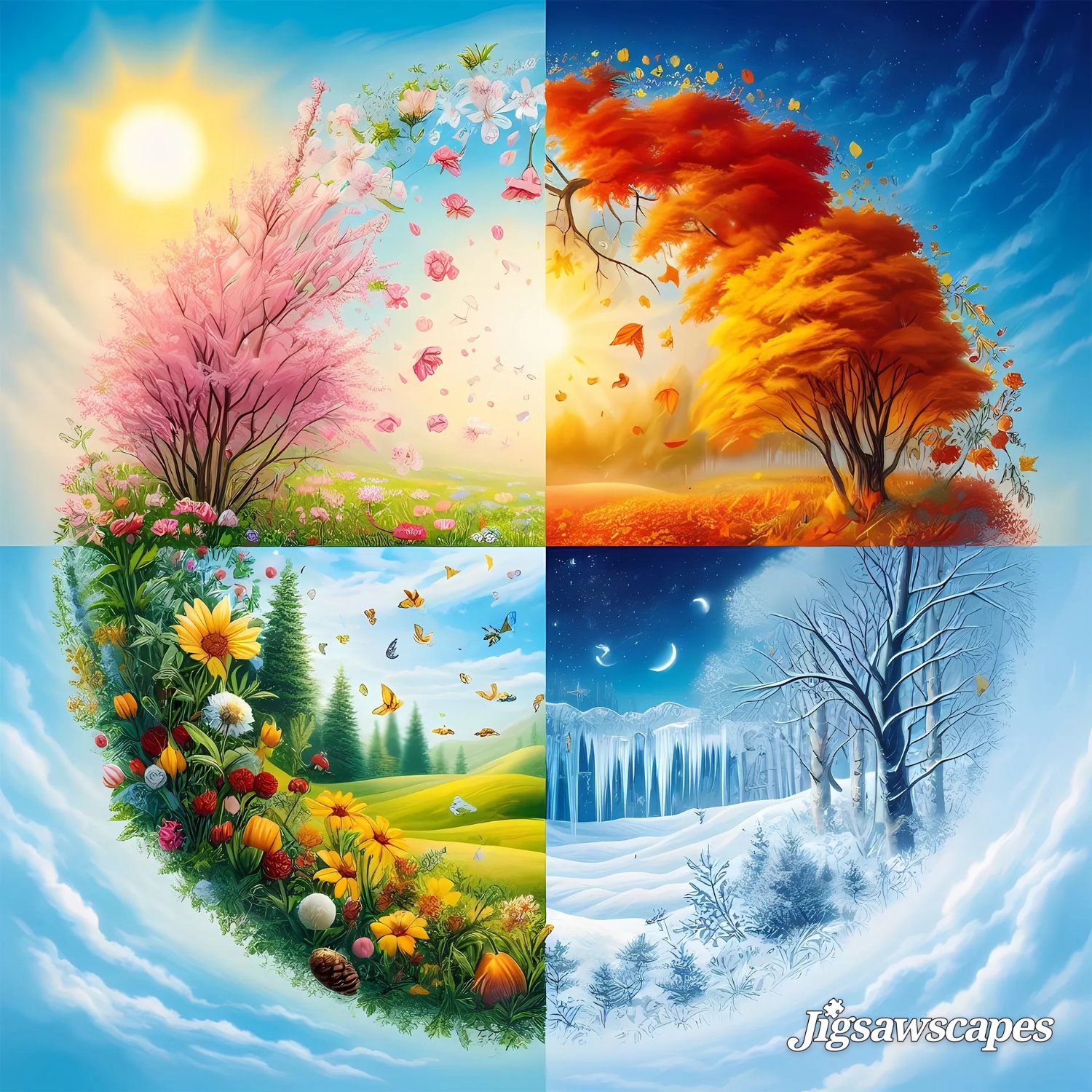 Solve Seasons . . . . . jigsaw puzzle online with 64 pieces