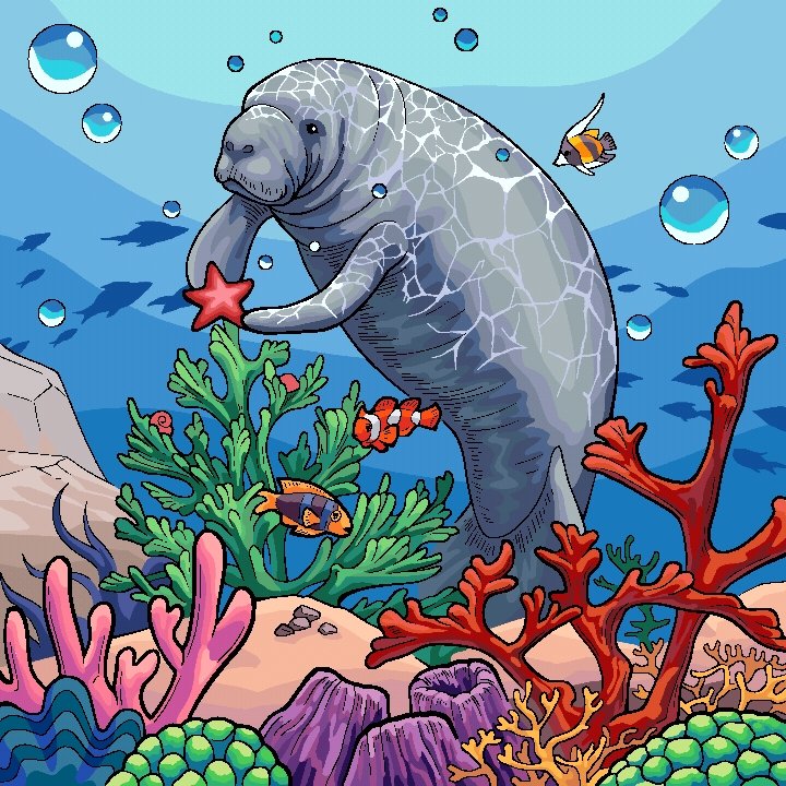 Solve Manatee jigsaw puzzle online with 144 pieces