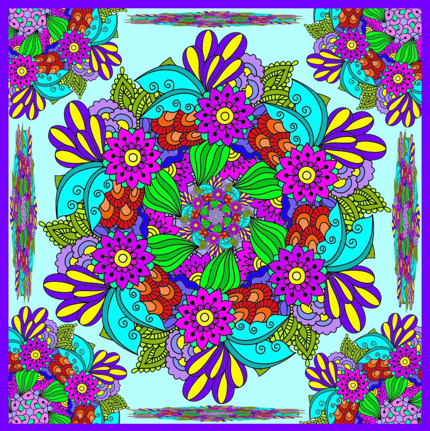 Solve Mandala Floral 22 jigsaw puzzle online with 49 pieces