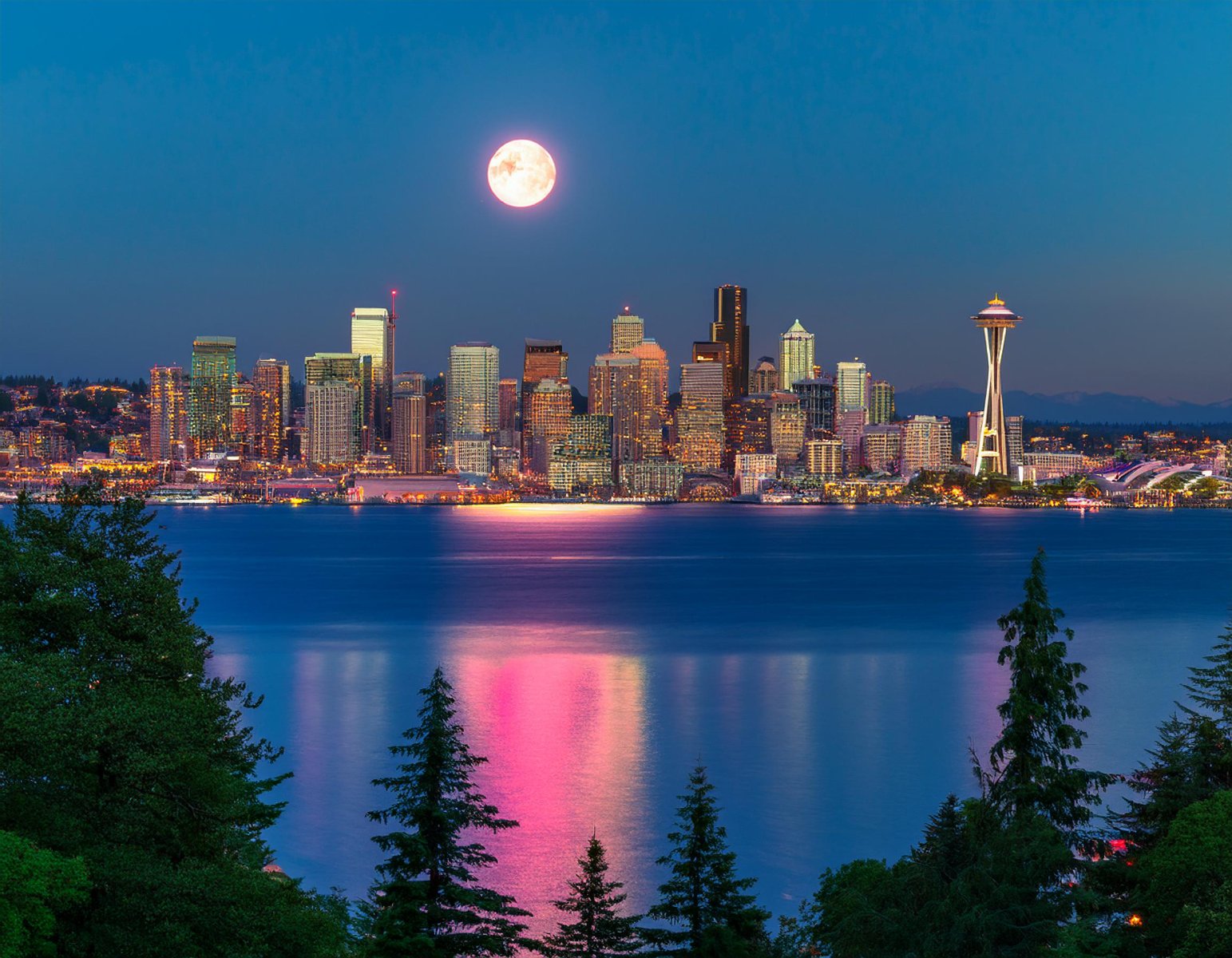 Solve Seattle Skyline jigsaw puzzle online with 48 pieces