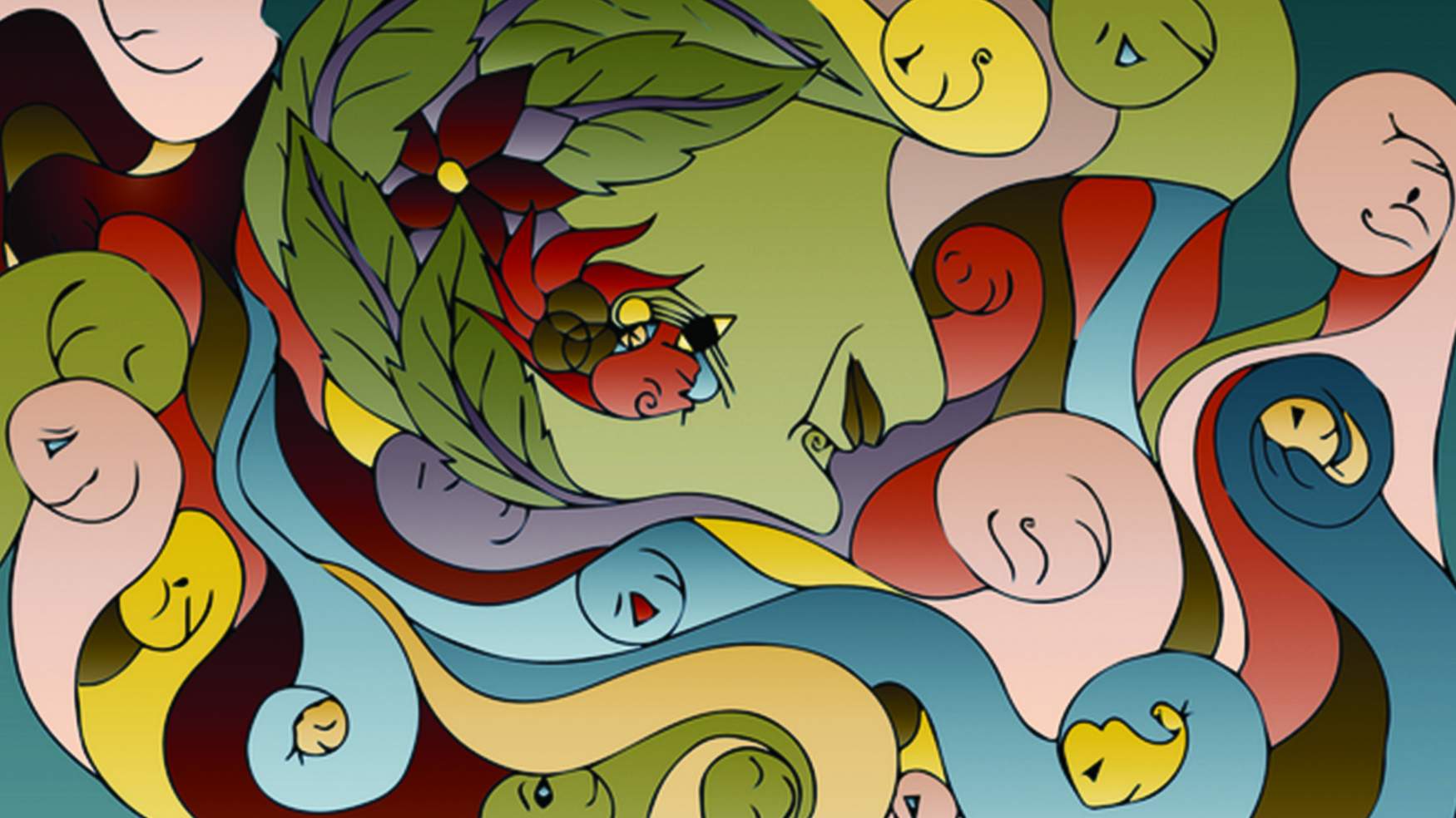 Solve many faces jigsaw puzzle online with 112 pieces