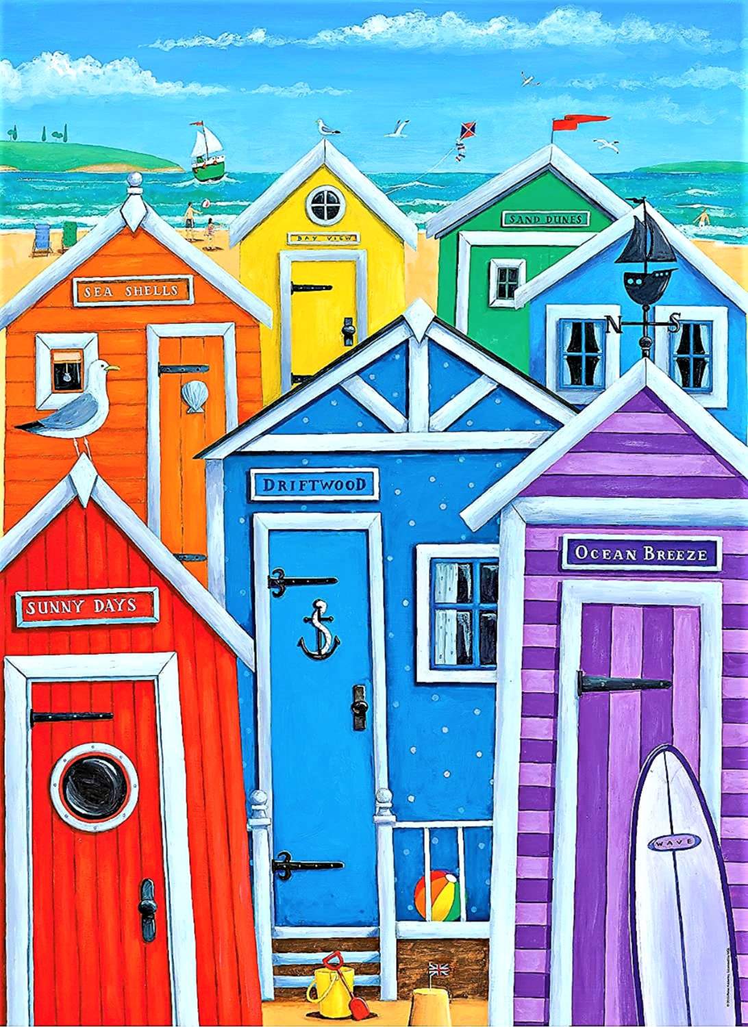 Solve Colorful Beach Huts jigsaw puzzle online with 140 pieces