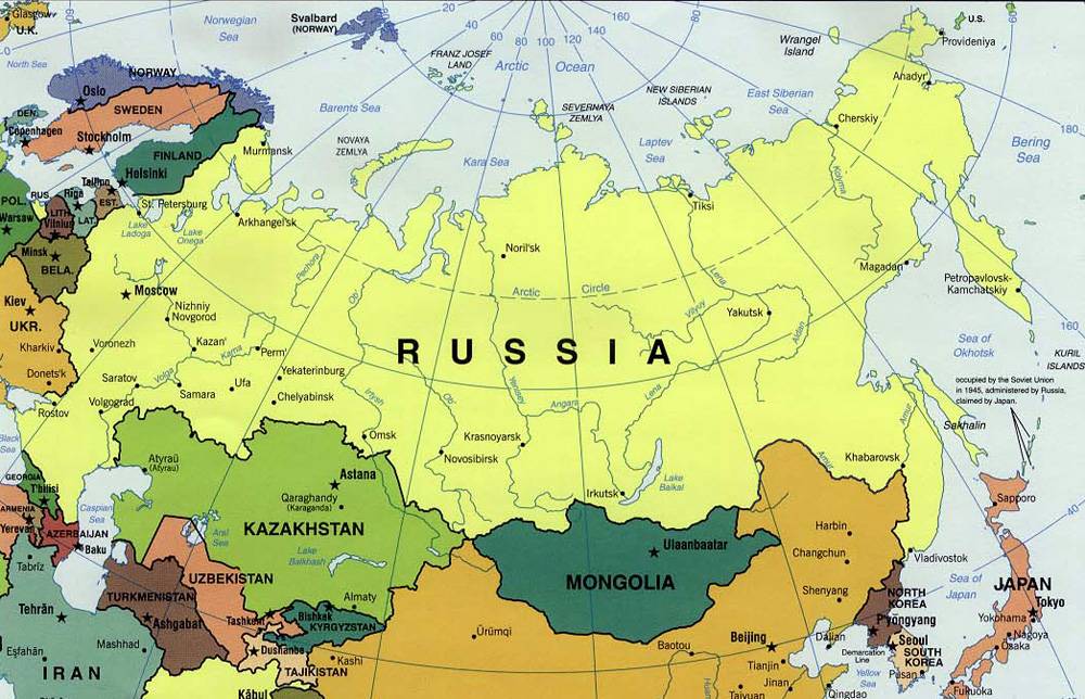 Solve Map of Russia jigsaw puzzle online with 240 pieces