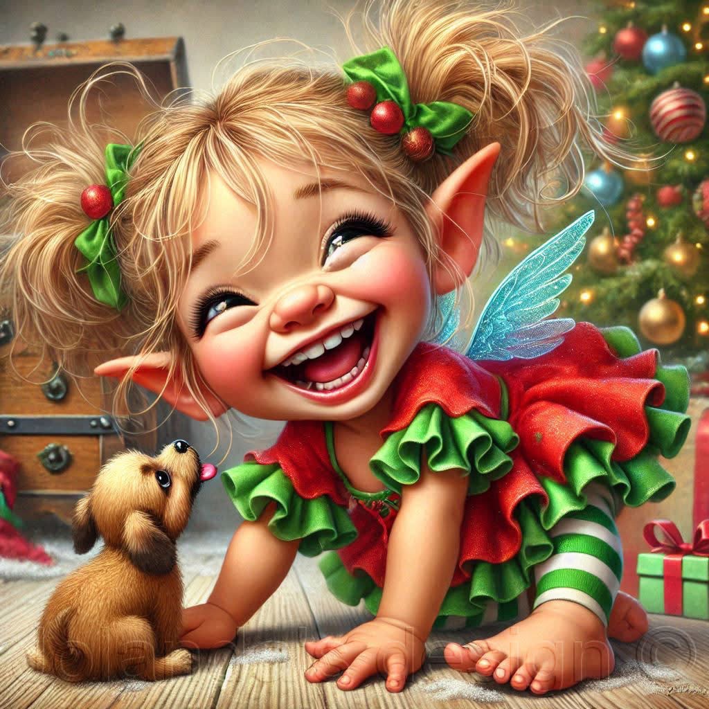 Solve Tiny Little Christmas Elf jigsaw puzzle online with 169 pieces