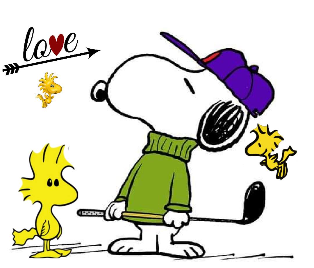 Solve Snoopy's Golfing jigsaw puzzle online with 42 pieces