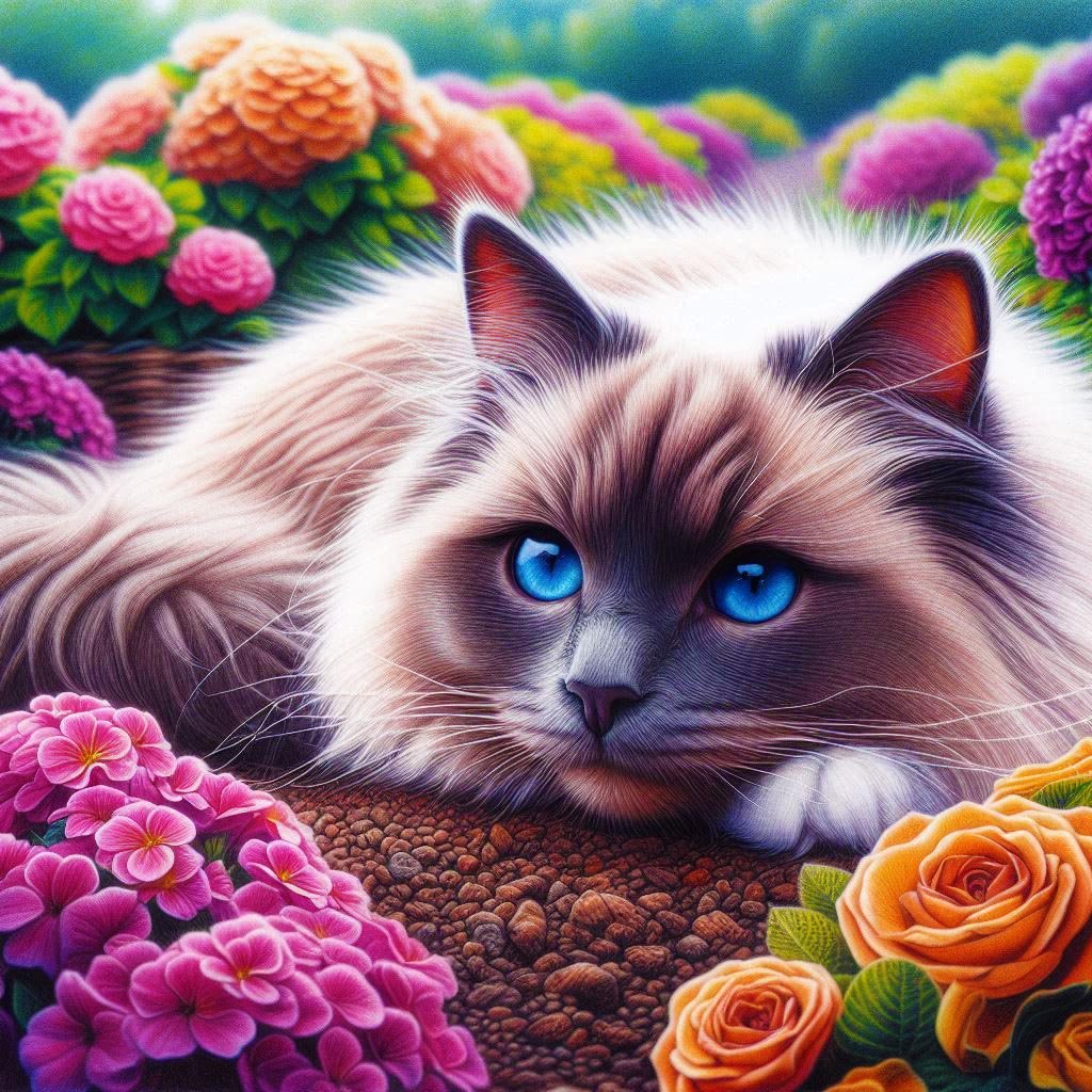 Solve Cashmere the gorgeous Ragdoll Cat jigsaw puzzle online with 64 pieces
