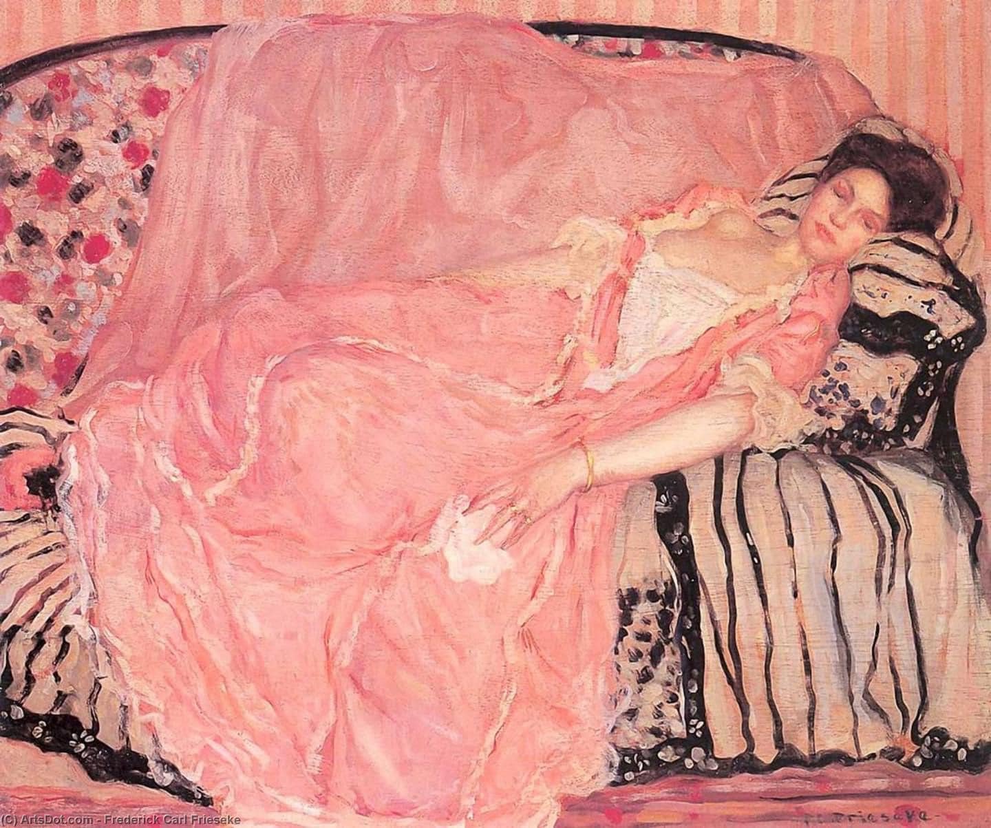 Solve Frederick Carl Frieseke - Portrait of Madame Gely on the Couch ...