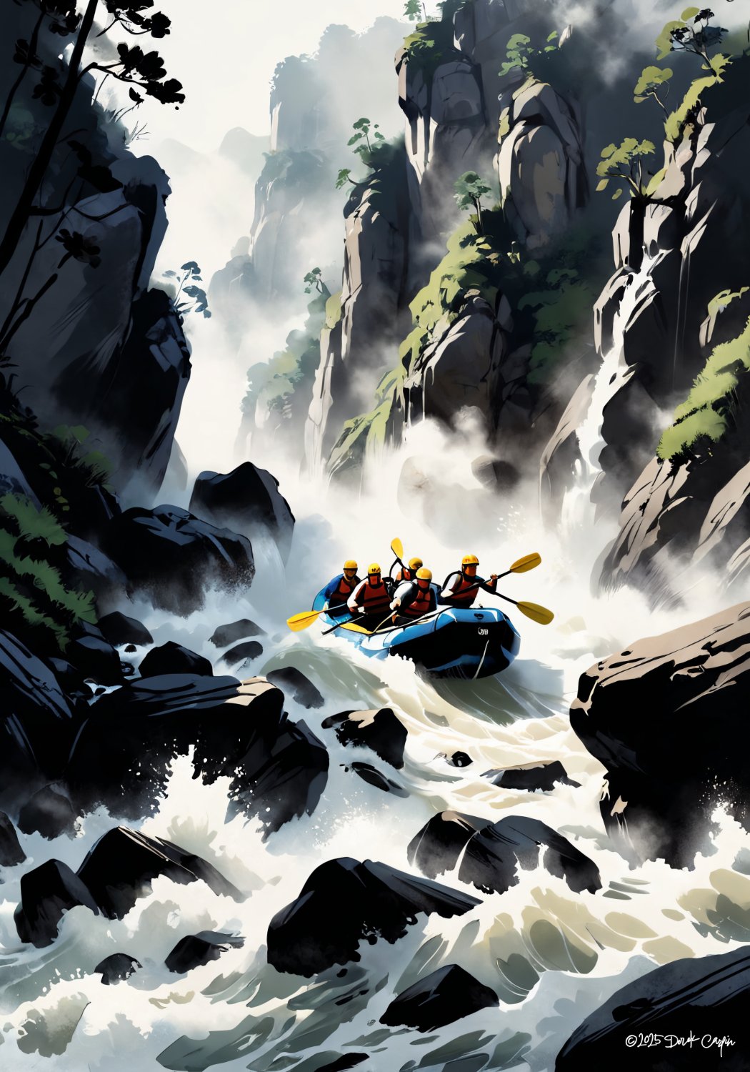 Solve White Water Dream Rafting jigsaw puzzle online with 330 pieces