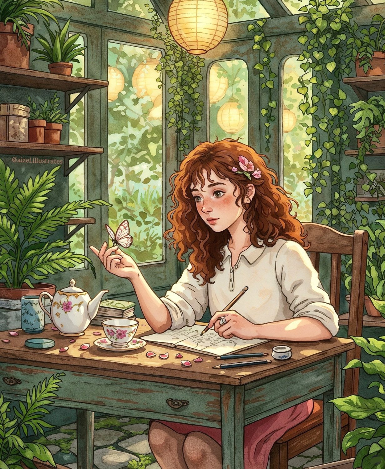 Solve Sketching A Butterfly jigsaw puzzle online with 80 pieces