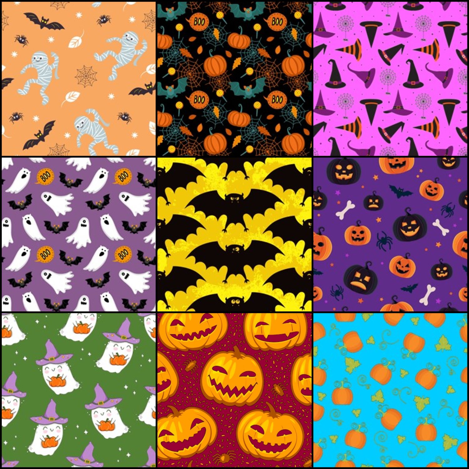 Solve Halloween patterns 12 jigsaw puzzle online with 81 pieces