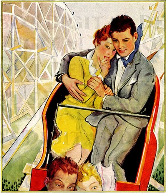 Solve Romantic Roller Coaster Ride jigsaw puzzle online with 90 pieces