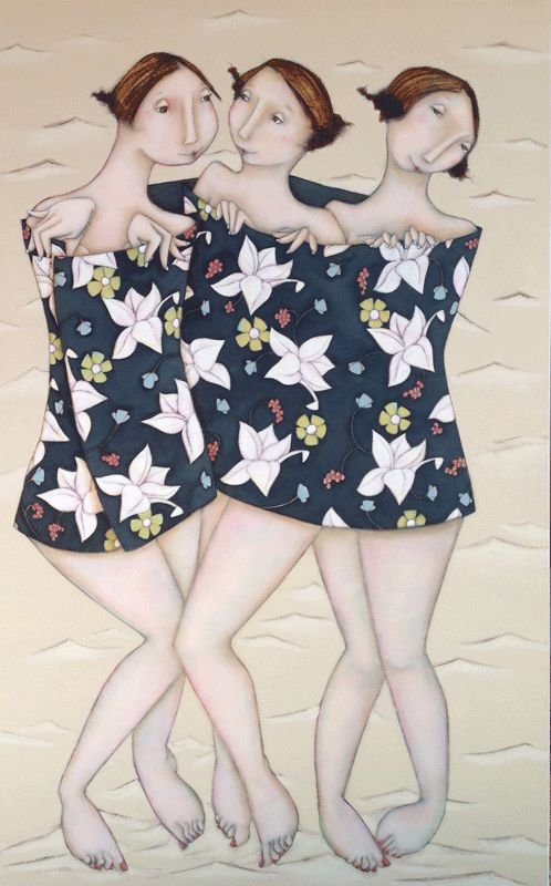 Solve Magalie Bucher Artwork - 'Triplets' jigsaw puzzle online with 54 ...