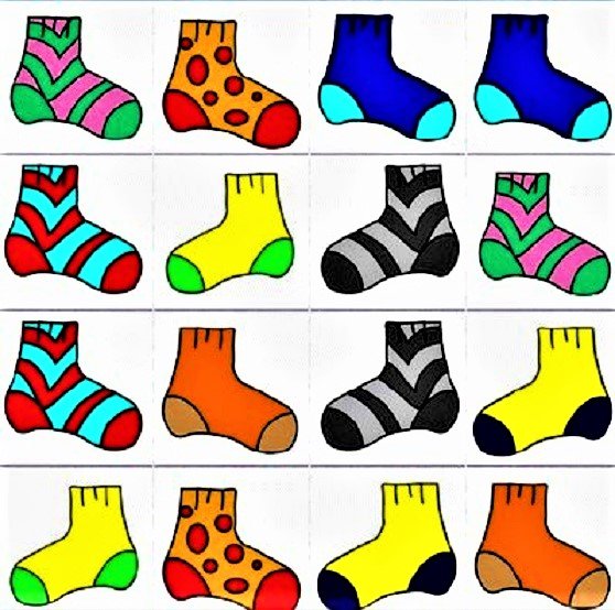 Solve Colorful socks jigsaw puzzle online with 64 pieces