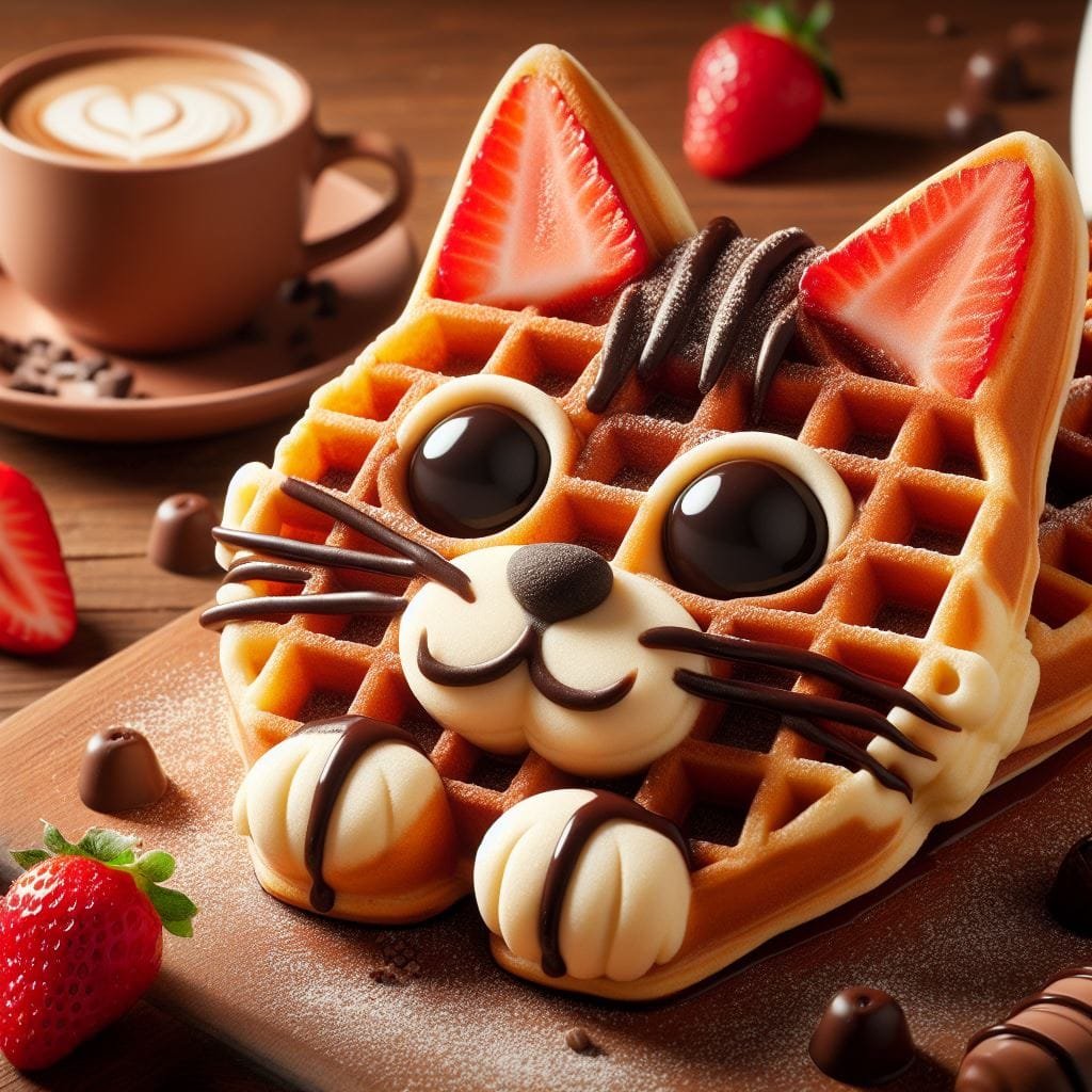 Solve Cat Waffle from Love cats FB jigsaw puzzle online with 64 pieces