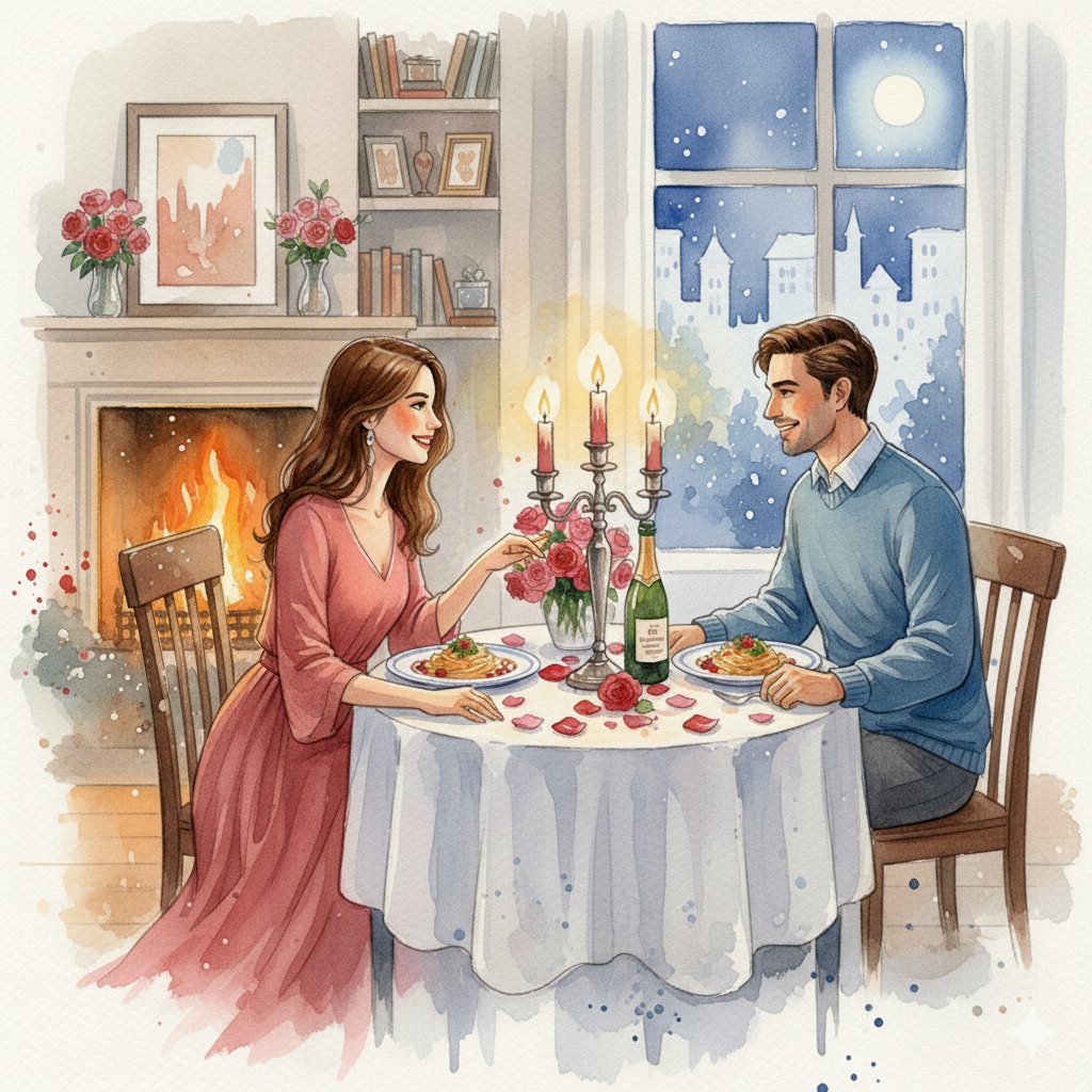 Solve [0214-3] Valentine’s Dinner at Home jigsaw puzzle online with 121 ...