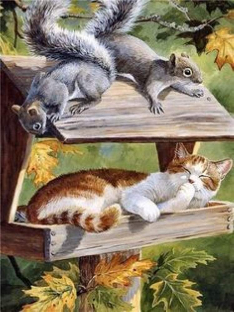Solve catandsquirrel jigsaw puzzle online with 130 pieces