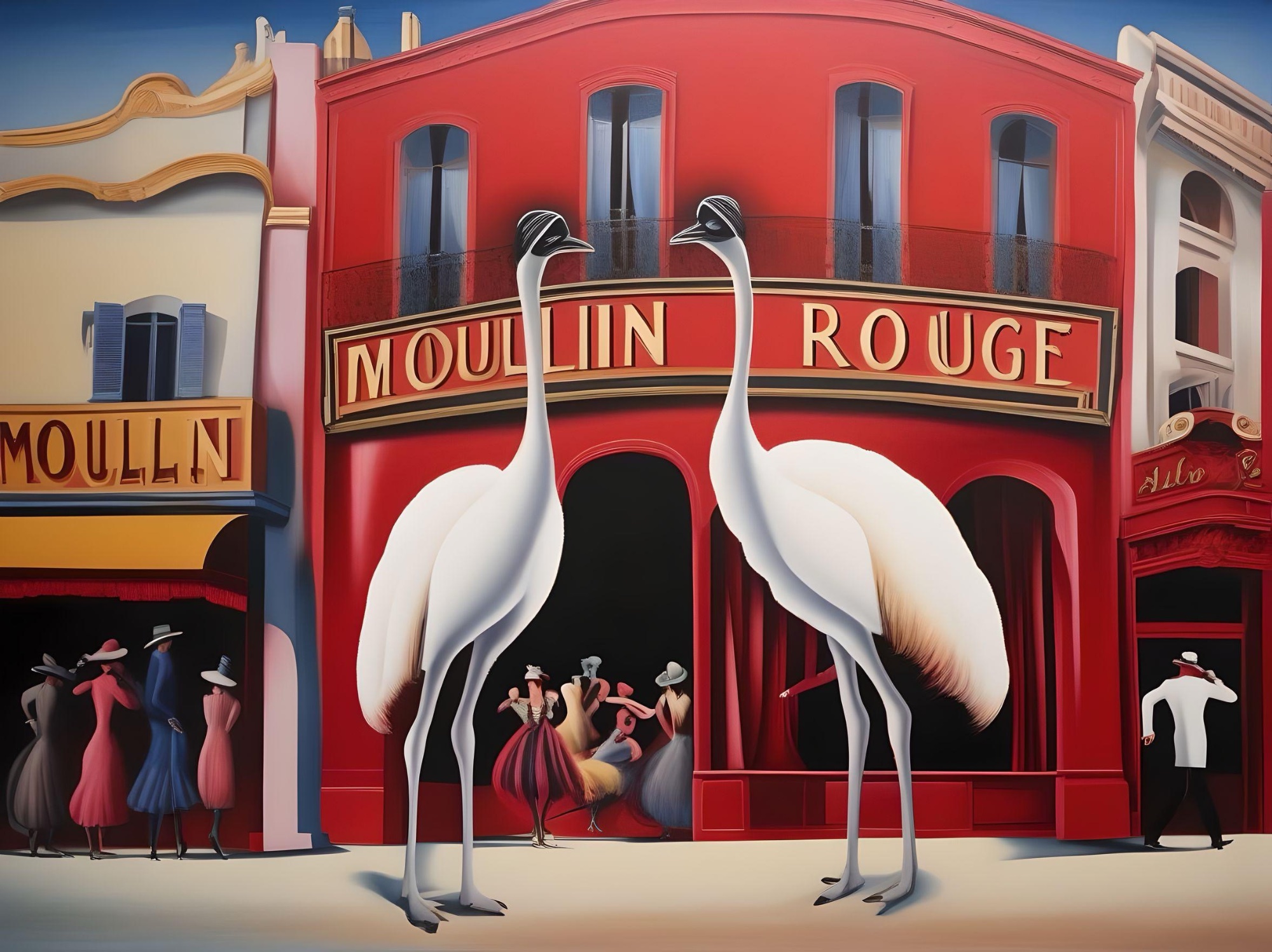 Solve Ostrich Burlesque jigsaw puzzle online with 99 pieces
