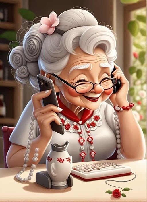 Solve Une mamie heureuse jigsaw puzzle online with 88 pieces