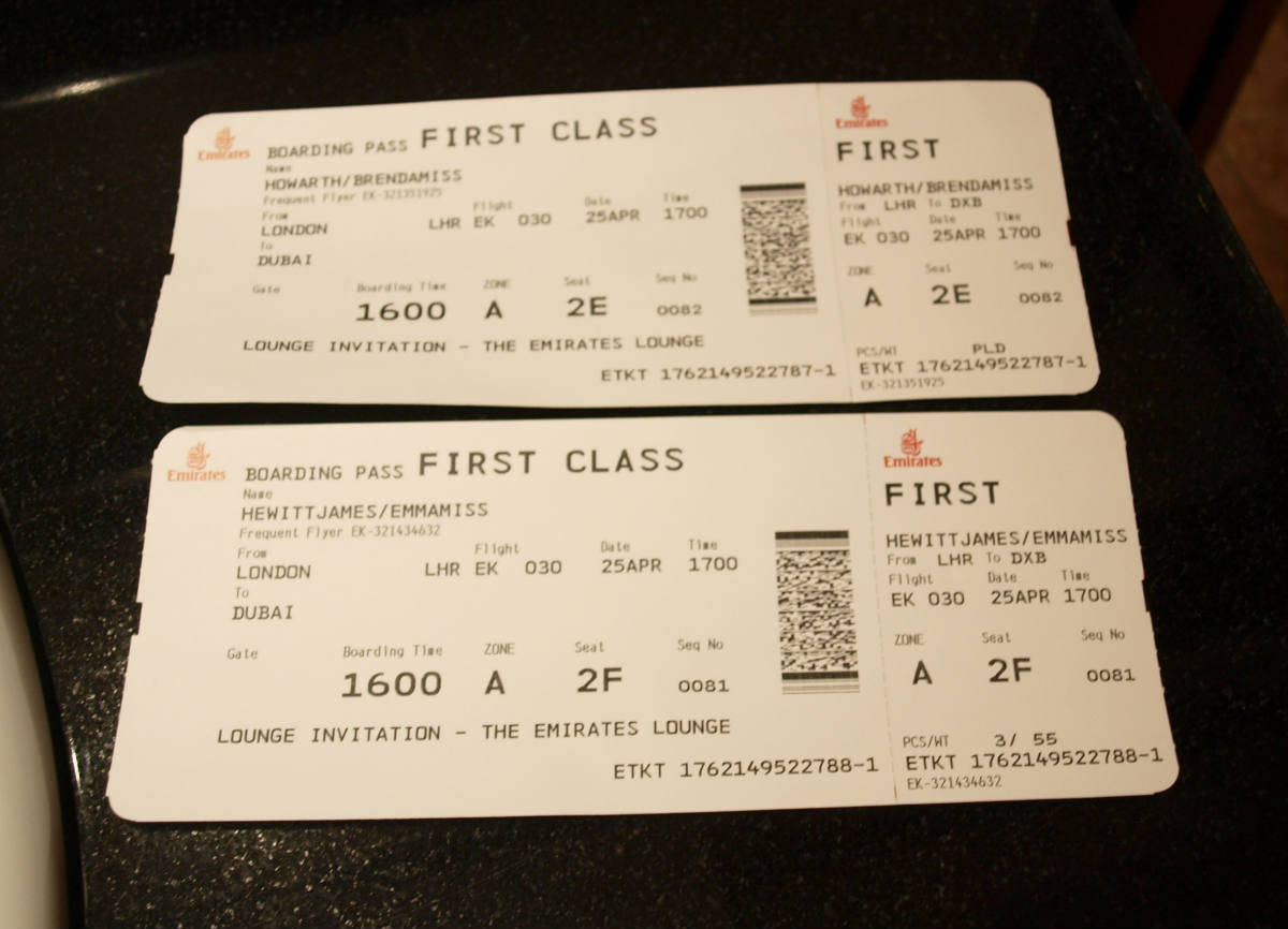 Solve Emirates Boarding passes jigsaw puzzle online with 48 pieces