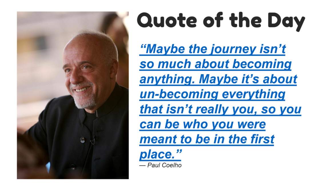 Solve Wisdom, Maybe the journey isn't so much about coming anything ...