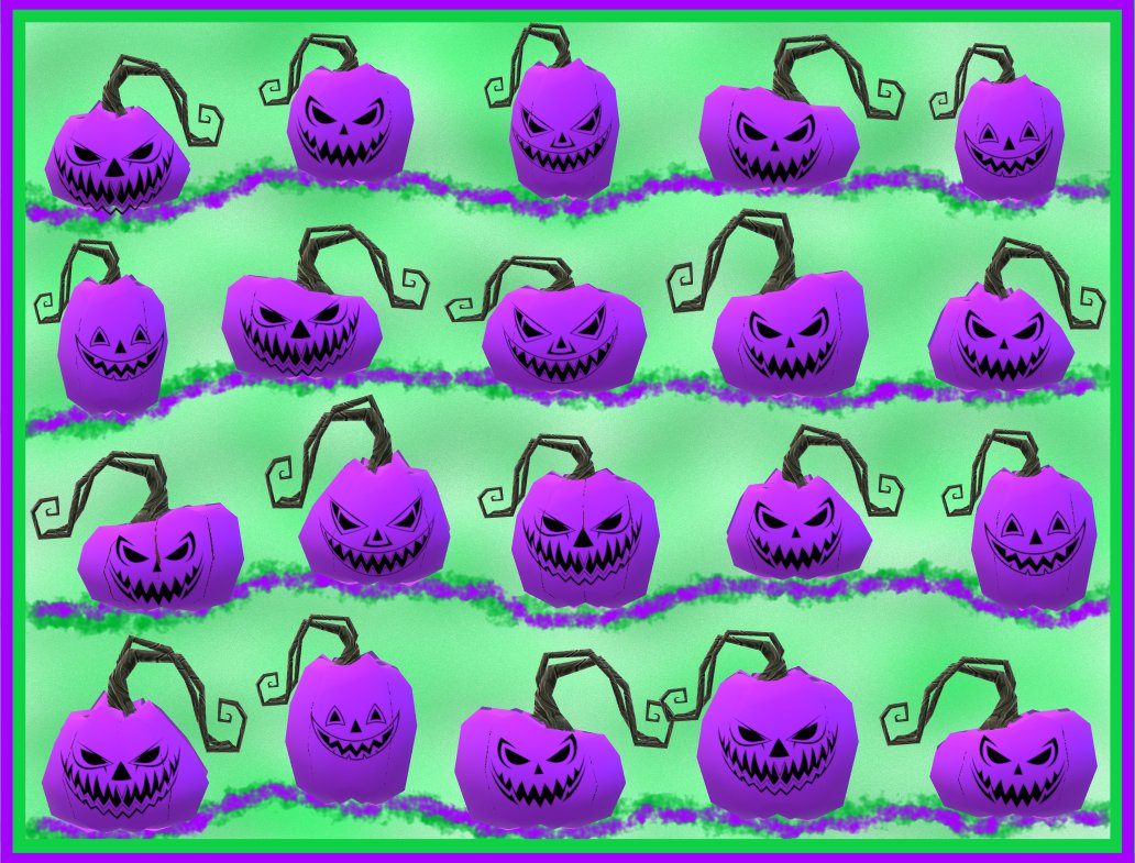 Solve Halloween 3d Pumpkin Patch Purple jigsaw puzzle online with 99 pieces