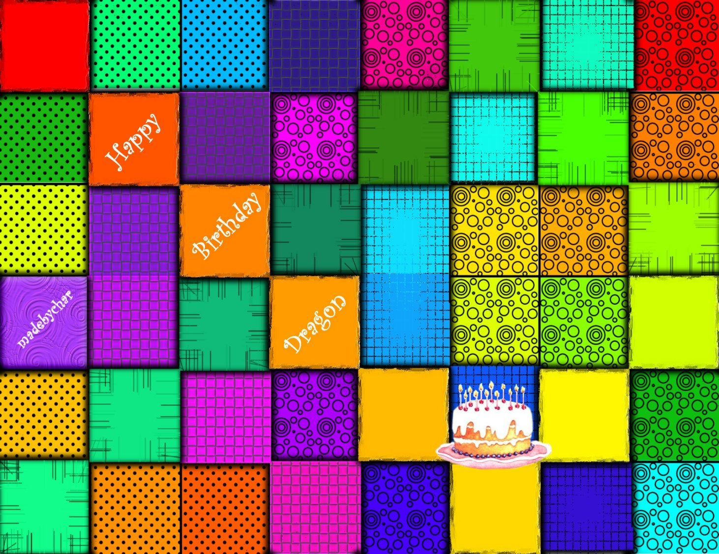Solve Happy Birthday Dragon! jigsaw puzzle online with 12 pieces