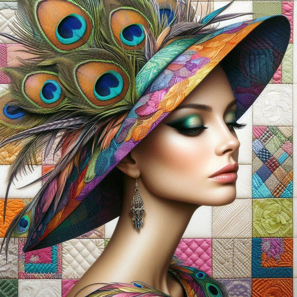 Solve Peacock Feathered Hat jigsaw puzzle online with 64 pieces