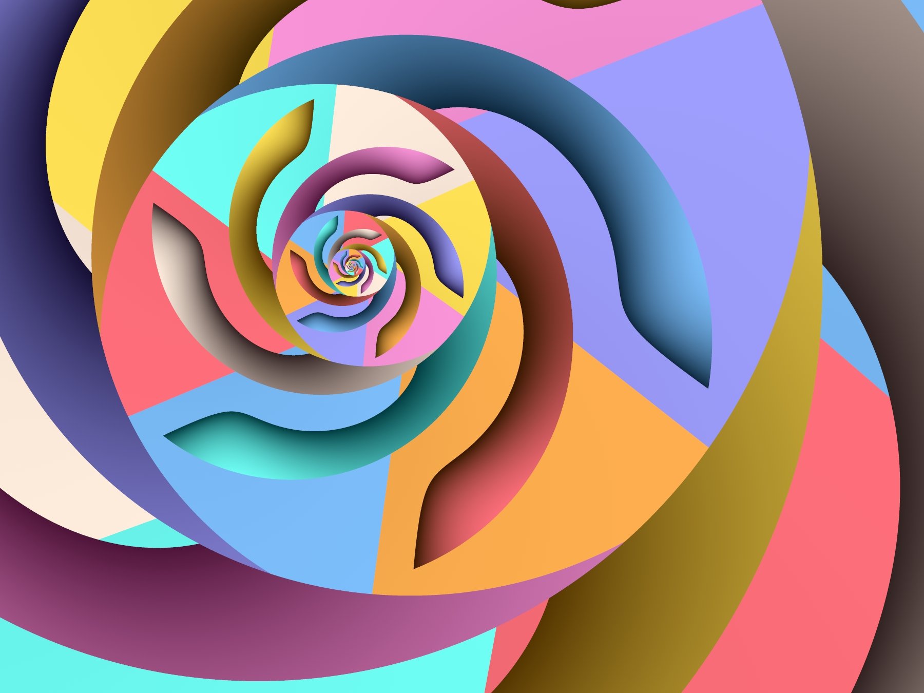 Solve Bright Spiral 57 jigsaw puzzle online with 130 pieces