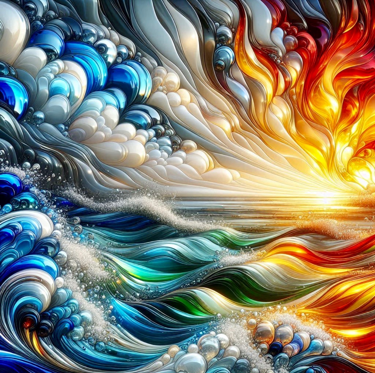 Solve Waves on Fire jigsaw puzzle online with 100 pieces