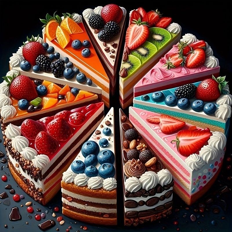 Solve Sliced Cheesecake - AI Art jigsaw puzzle online with 36 pieces