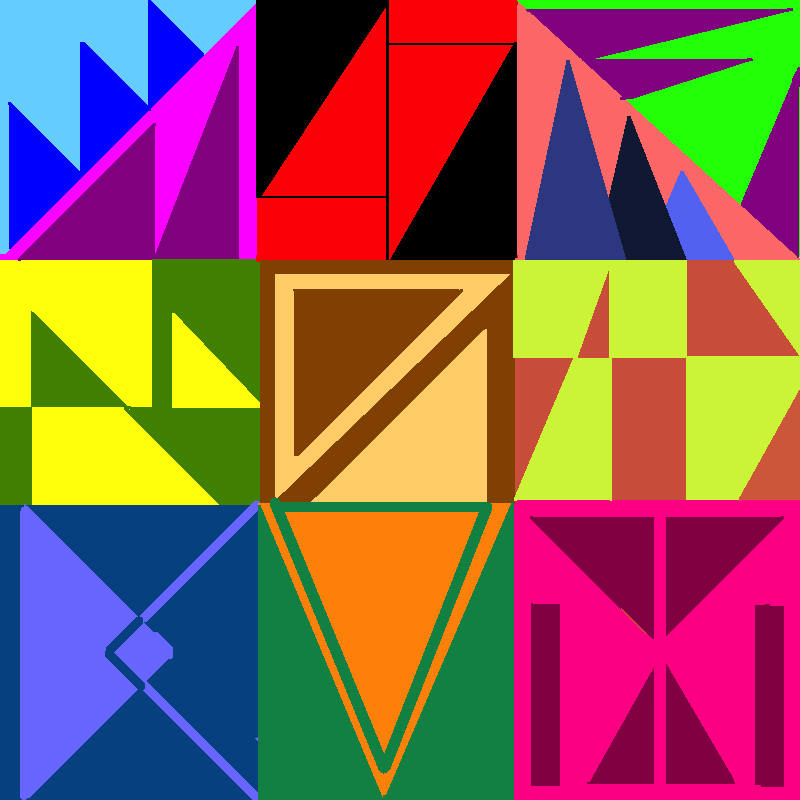 Solve Pictures with Triangles. jigsaw puzzle online with 169 pieces