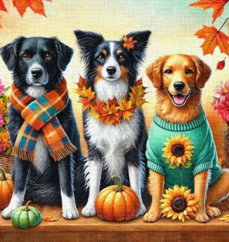 Solve Autumn Pups jigsaw puzzle online with 156 pieces