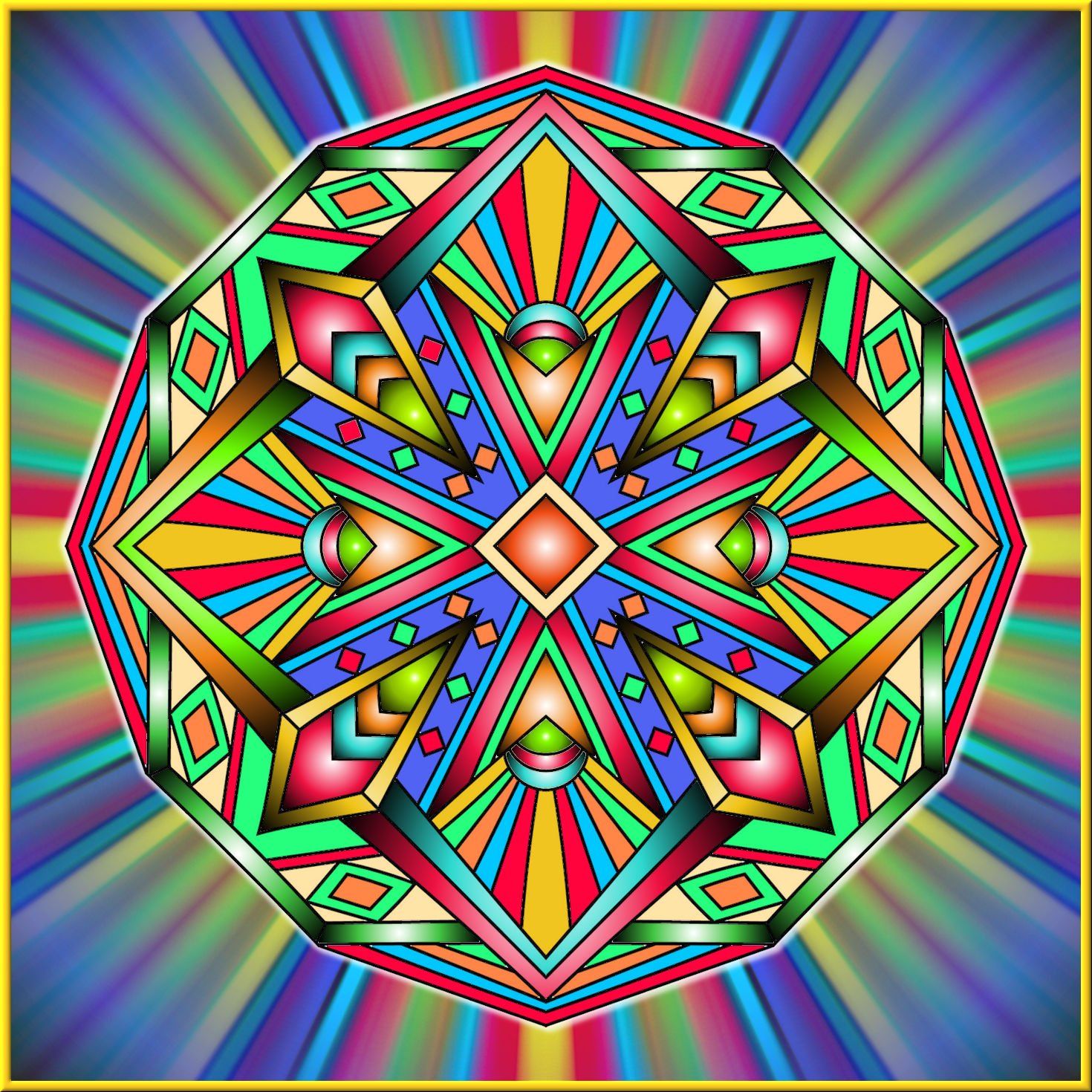 Solve Mandala J 22 08 2024 (4) jigsaw puzzle online with 64 pieces