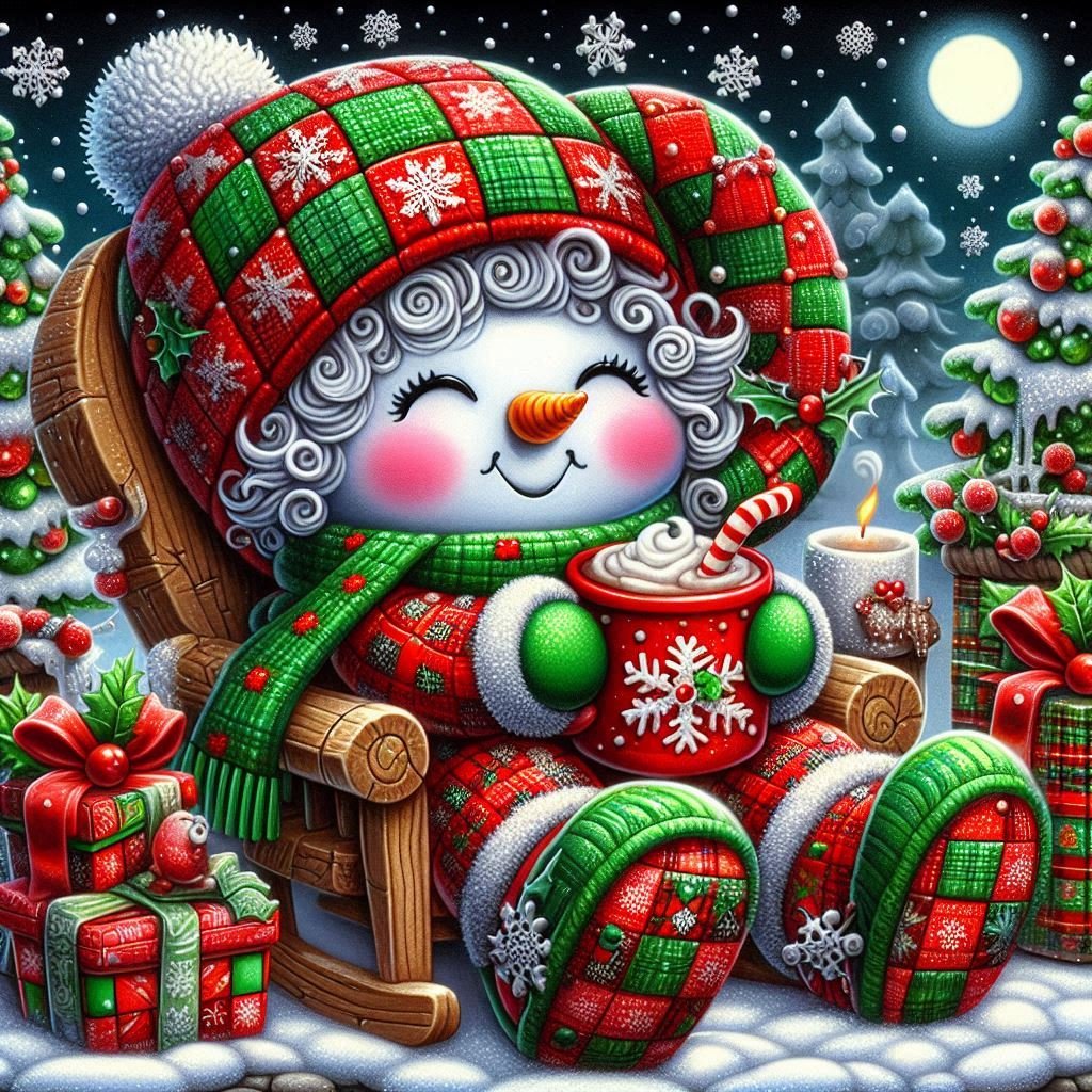 Solve SNOWMAN COMFORTS jigsaw puzzle online with 256 pieces
