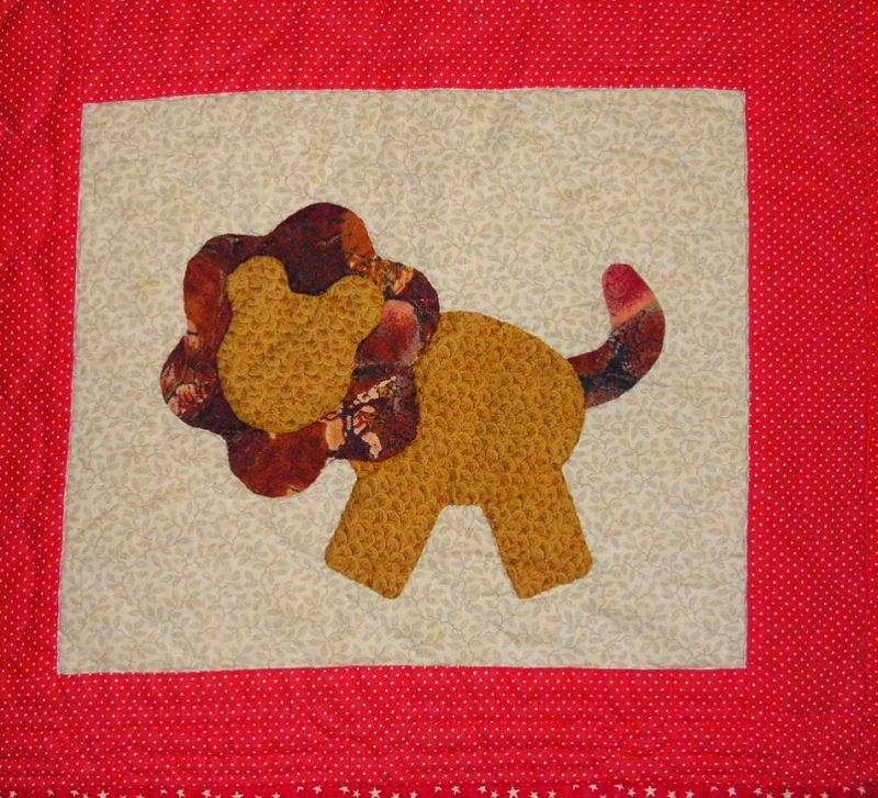 Solve Animal quilt - lion block jigsaw puzzle online with 30 pieces
