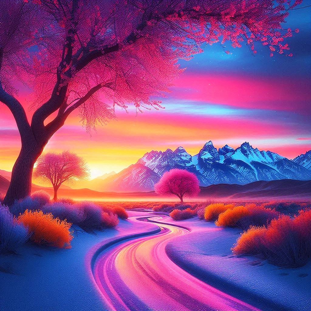 Solve bright sunrise reflecting off the fresh dusting of snow jigsaw ...