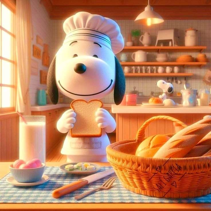 Solve Snoopy Bakery jigsaw puzzle online with 49 pieces