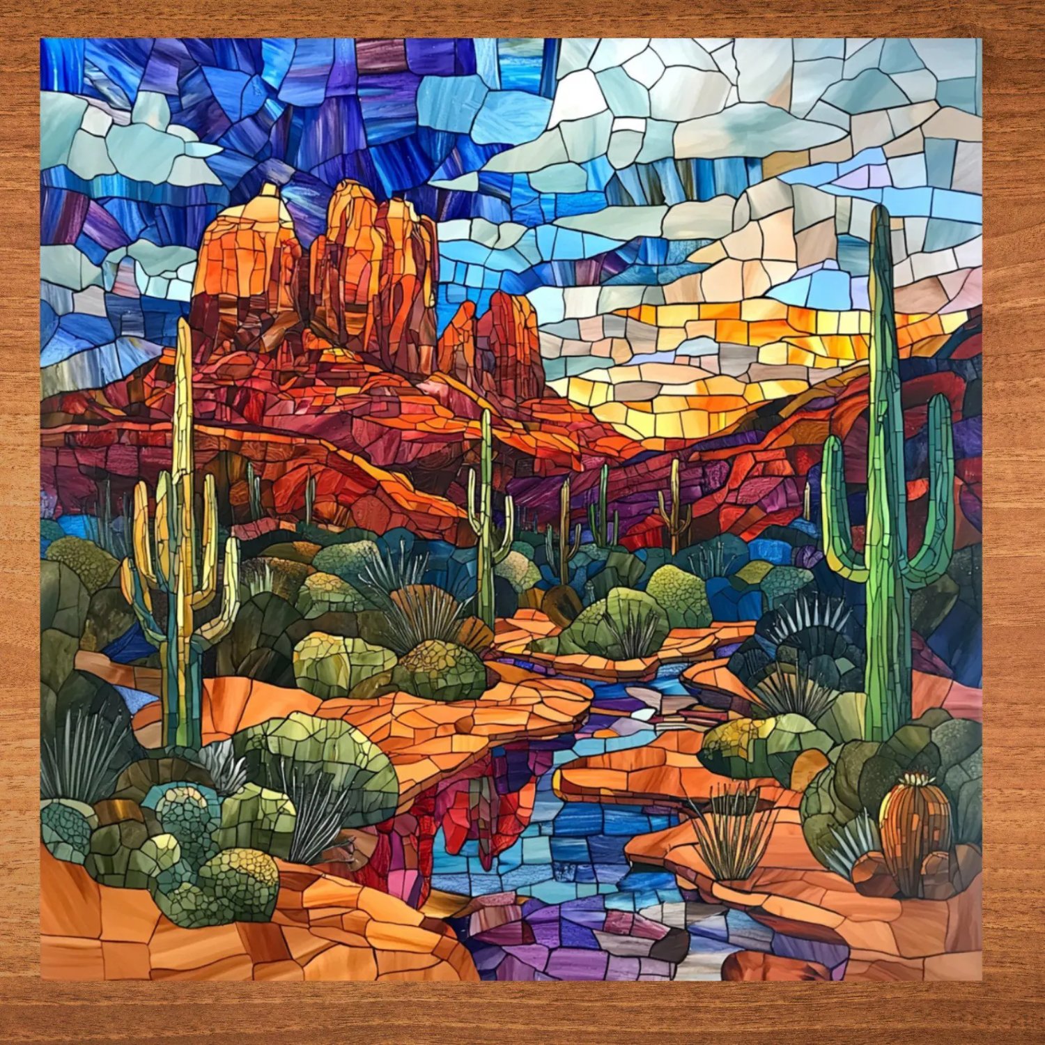 Jigsaw Puzzle | 64 pieces | Southwest Art-Sedona Red Rocks Ceramic Tile ...
