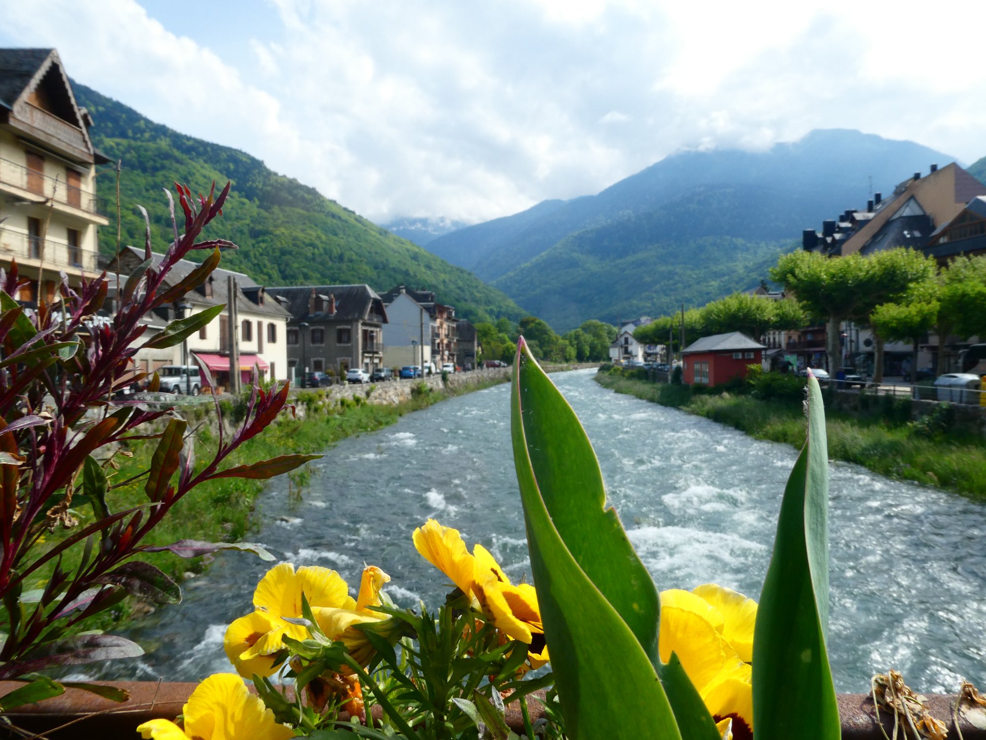 Solve My stay in France. The river Garonne, It is a 'young river' here ...
