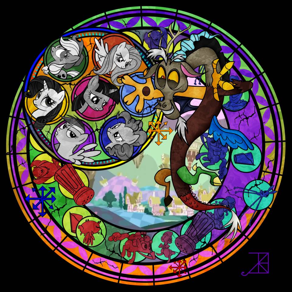 Solve MLP Discord Stained Glass jigsaw puzzle online with 144 pieces