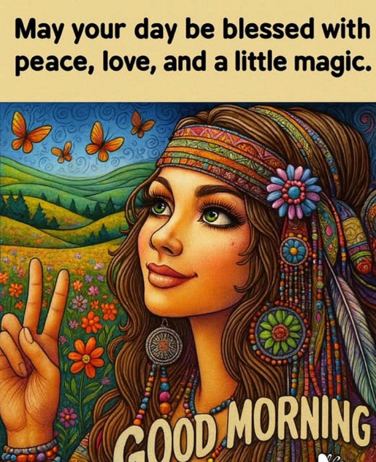 Solve Hippie World May your day be blessed..... jigsaw puzzle online ...