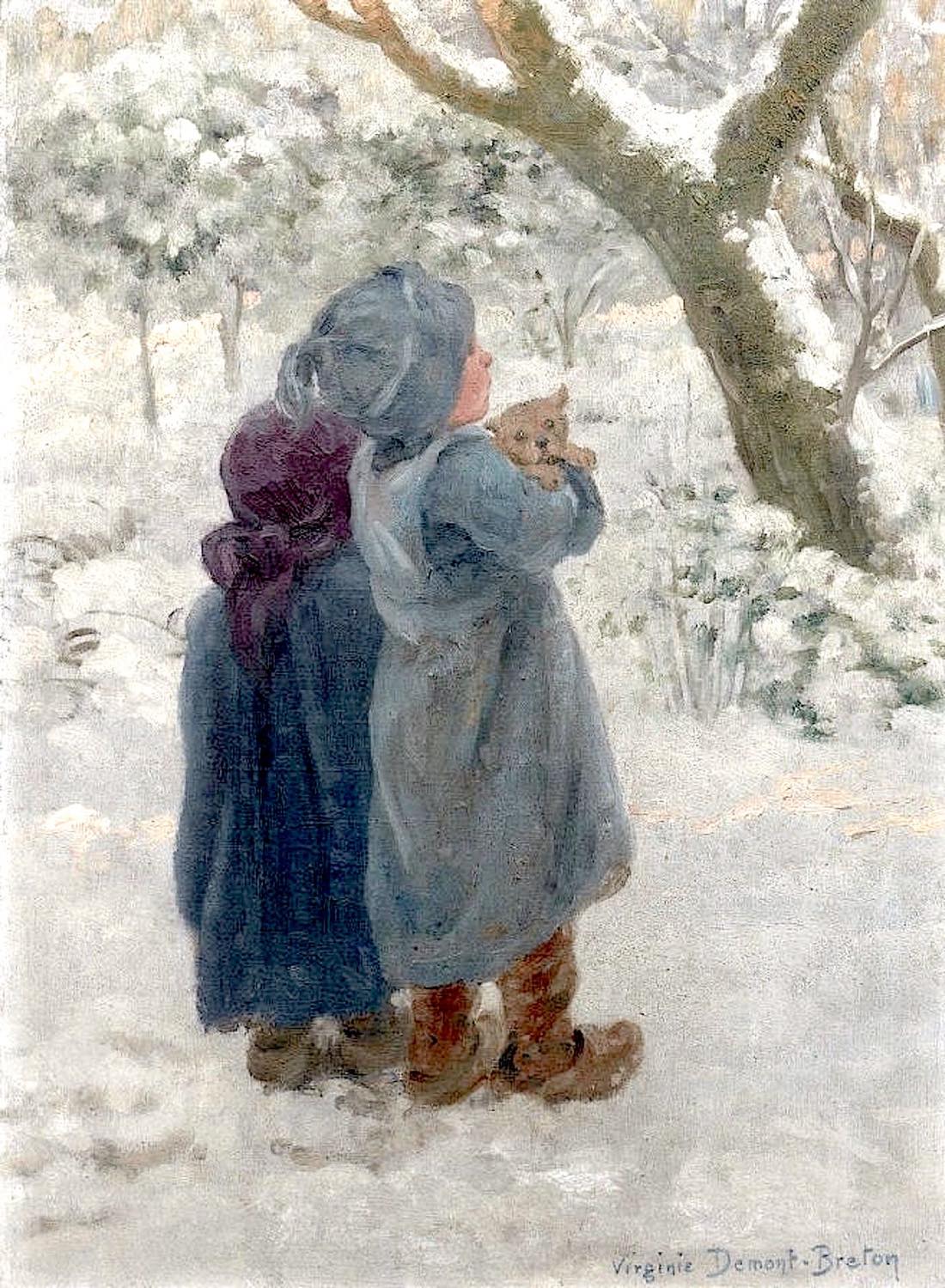 Solve Demont-Breton; Petits Enfants et Leur Chien sous la Neige jigsaw ...