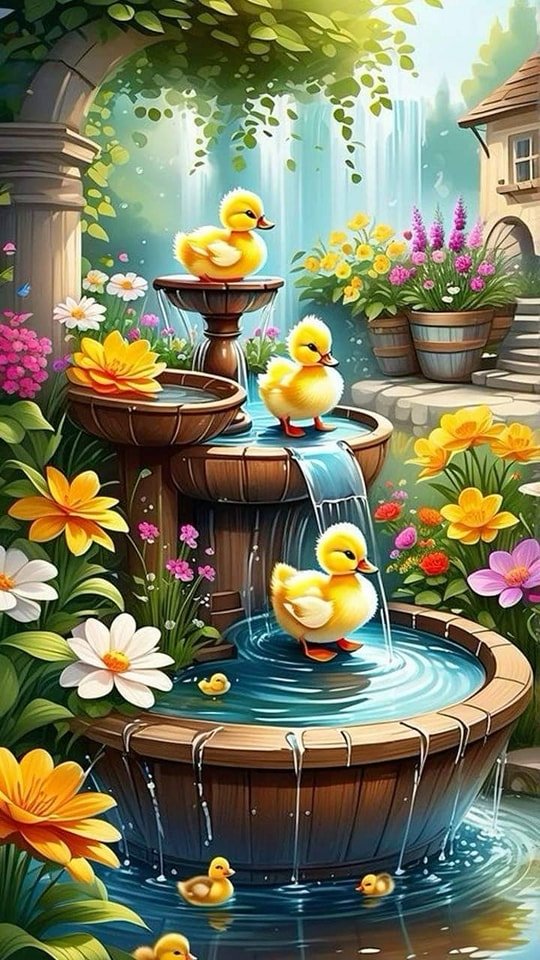 Solve Ducklings in Waterfall from Hillbilly Heaven FB jigsaw puzzle ...